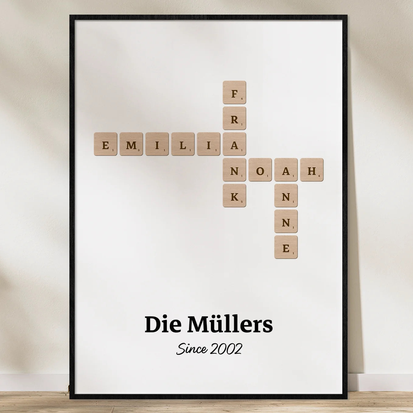 Personalized family poster "Scrabble"